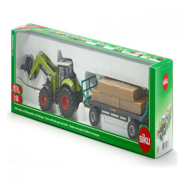 Siku 1946 Claas Tractor with Bale Grab and Trailer – Reidy’s Leisure Centre